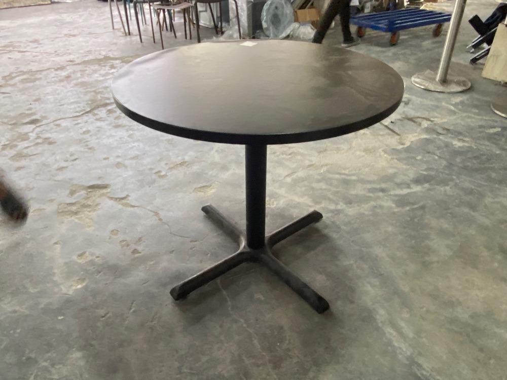 Round Wooden Coffee Table Black Colour / Meja Kopi Kayu Bulat Warna ...