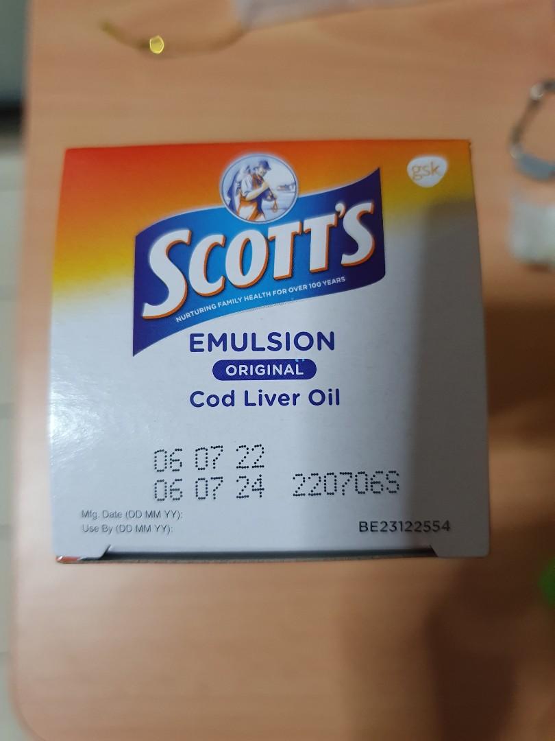 Scott's Emulsion Cod Liver Oil Original, Health & Nutrition, Health ...