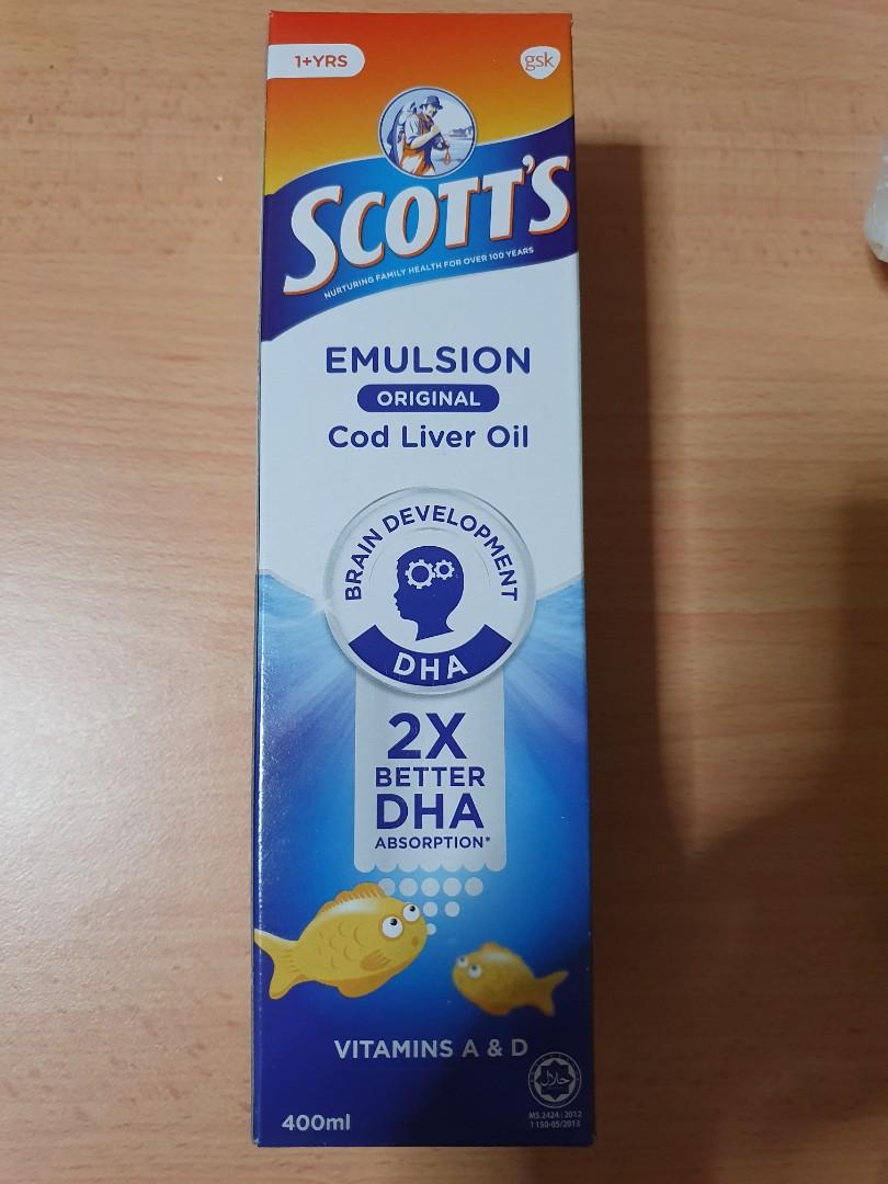Scott's Emulsion Cod Liver Oil Original, Health & Nutrition, Health ...