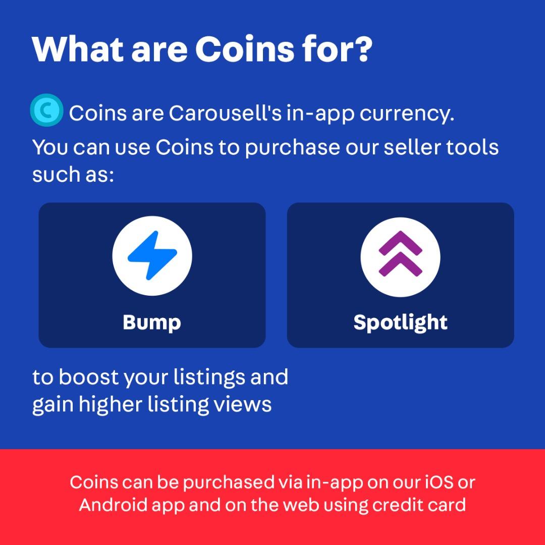Stand to win 100 Coins worth up to 2 Bumps!, Announcements on Carousell