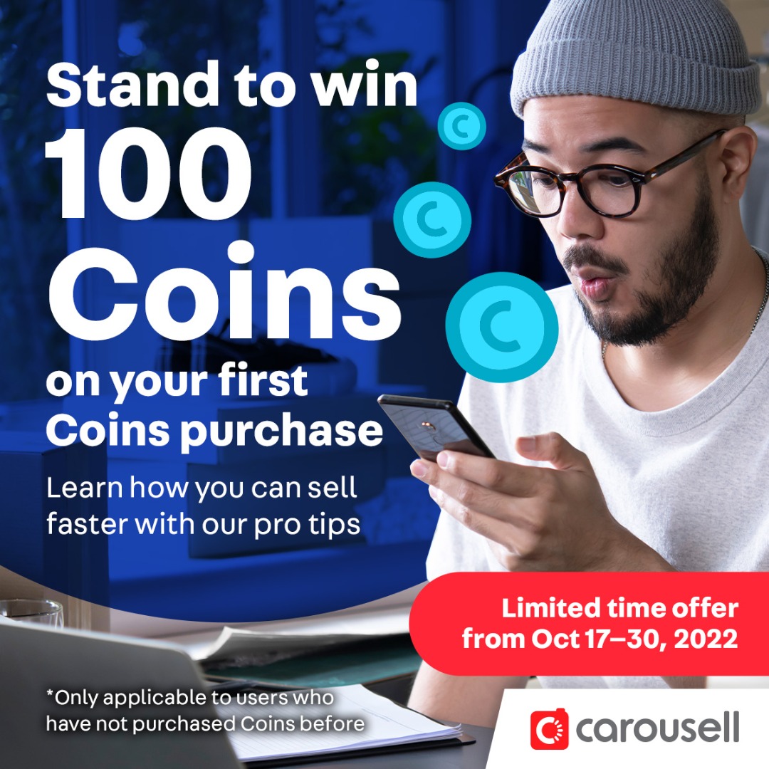 Stand to win 100 Coins worth up to 2 Bumps!, Announcements on Carousell