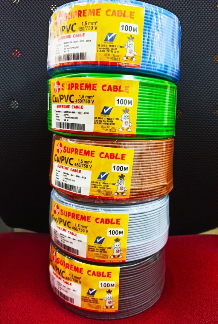 Supreme PVC Electrical Cable (1.5mm & 2.5mm), Furniture & Home Living ...