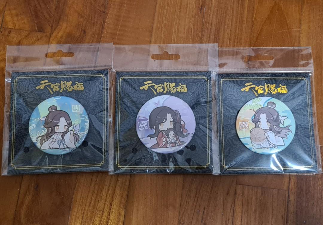 TGCF Official Chibi Badges // Tian Guan Ci Fu 天官赐福, Hobbies & Toys ...