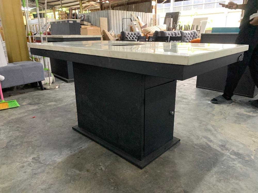 Top BBQ & Steamboat Marble Dining Table / Meja Makan Marmar BBQ ...