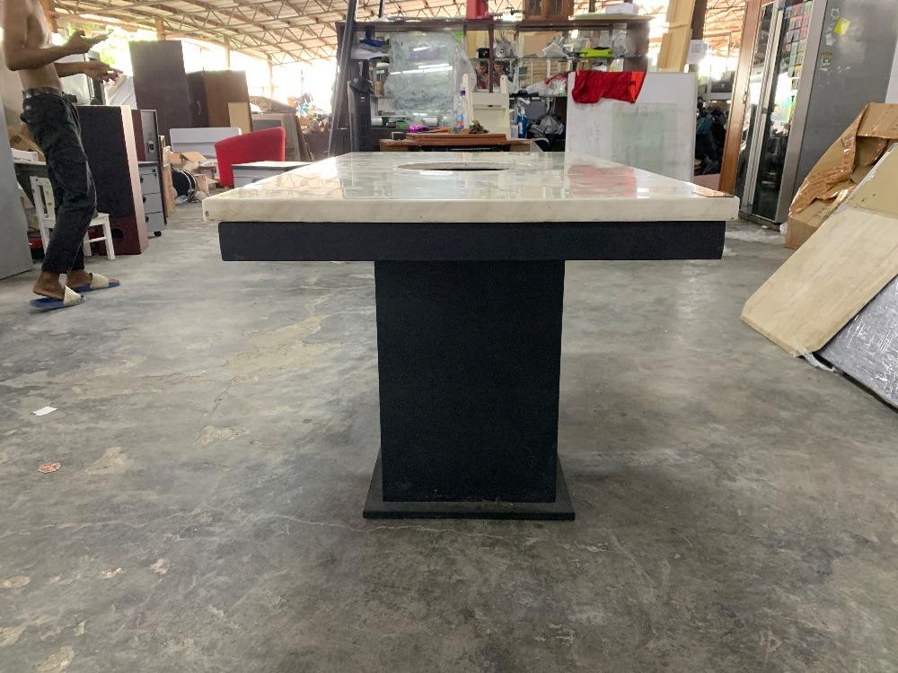 Top BBQ & Steamboat Marble Dining Table / Meja Makan Marmar BBQ ...