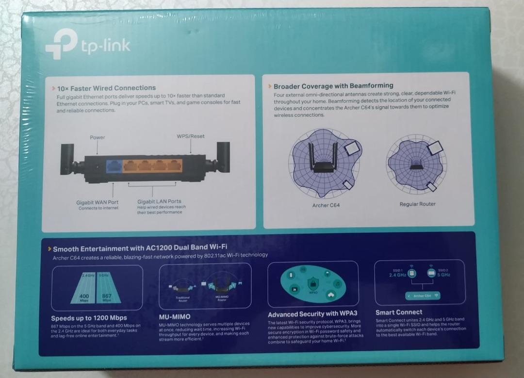 TP-link Archer C64 AC1200 Wifi Router, 電腦＆科技, 電腦周邊及配件, Wifi及上網相關產品 ...