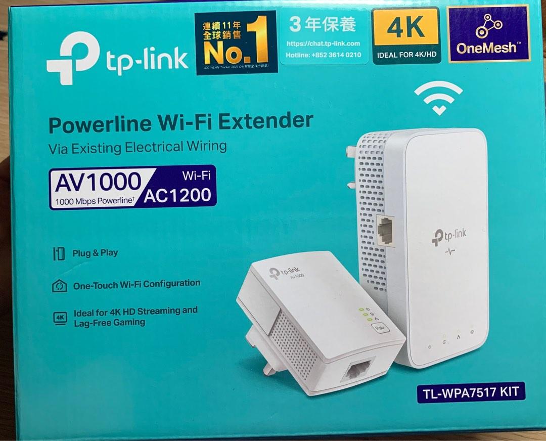 TP-Link Powerline Wi-Fi Extender (TL-WPA7517 Kit), 電腦＆科技, 電腦周邊及配件, 電腦線 ...