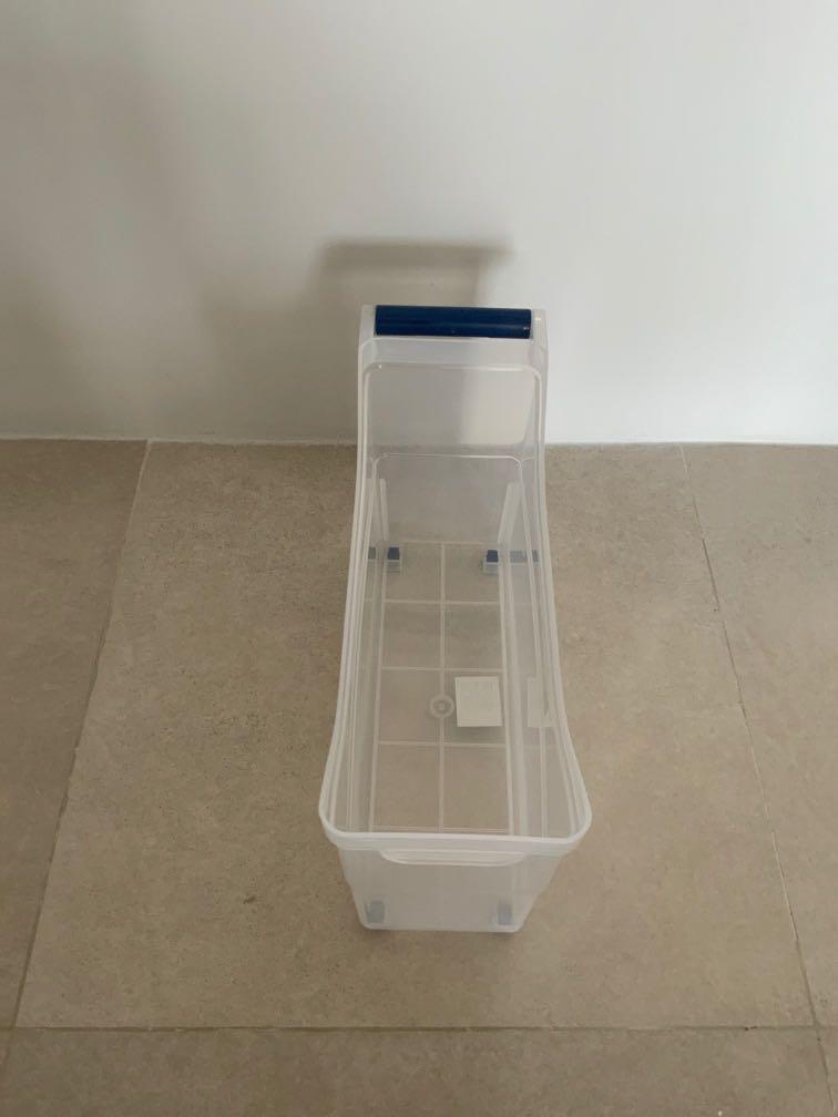 Transparent Plastic Roller Storage Boxes, Furniture & Home Living, Home ...