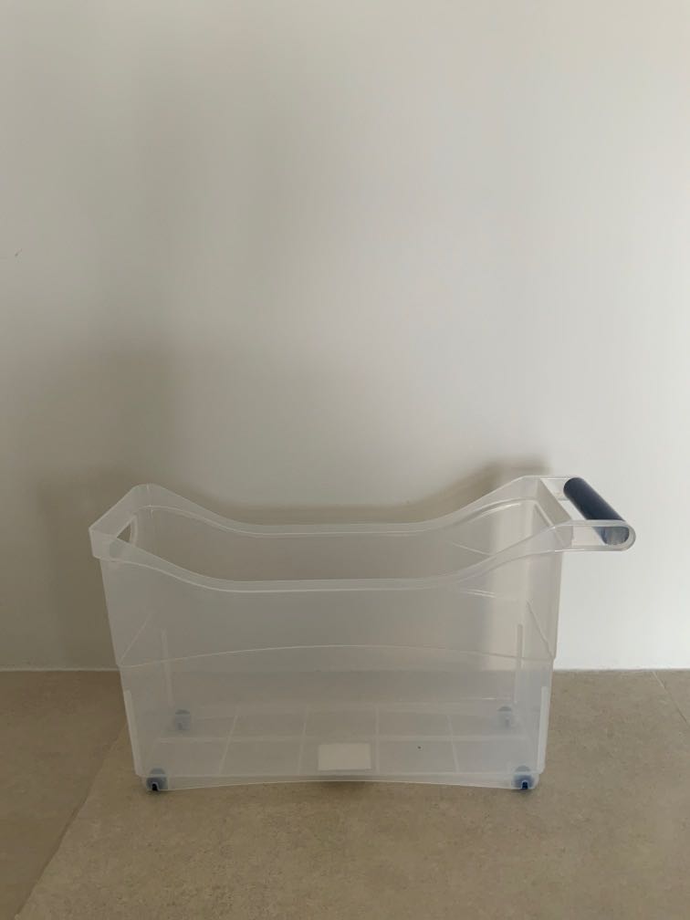 Transparent Plastic Roller Storage Boxes, Furniture & Home Living, Home ...