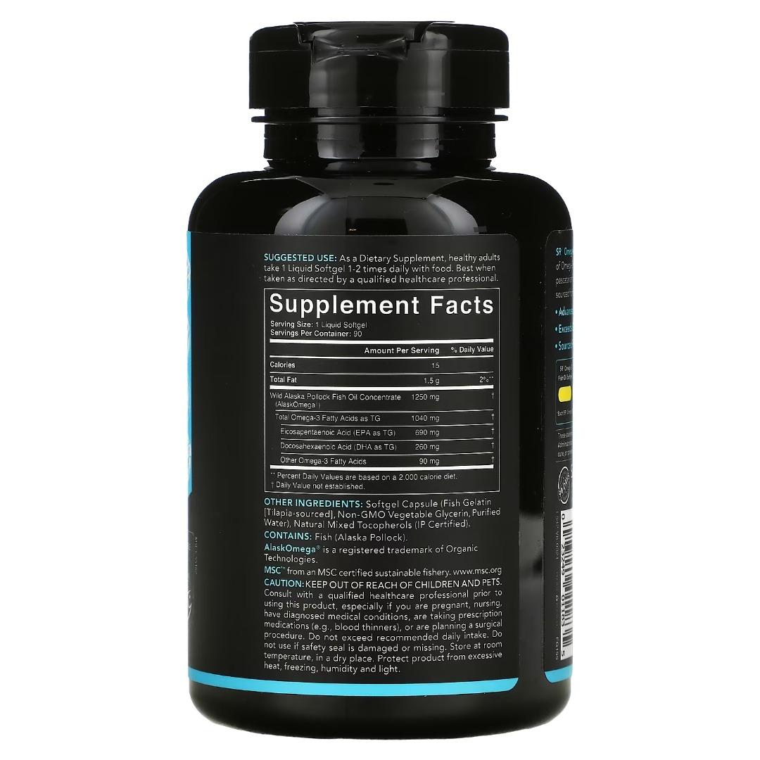 Triple strength omega-3 fish oil 1250 毫克，90 粒軟凝膠, 健康及營養食用品, 健康補充品, 健康補充 ...