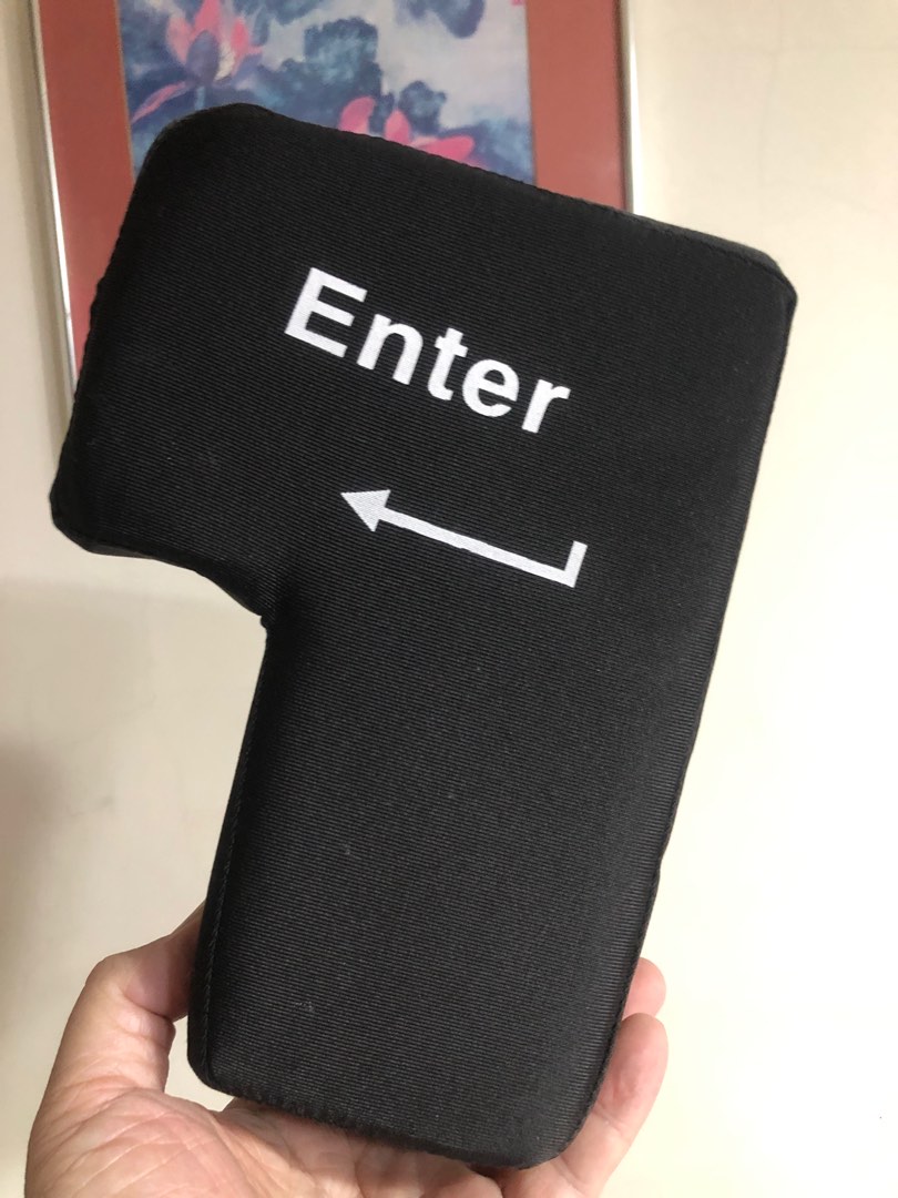 特大號USB Enter鍵辦公室紓壓小物 替代鍵盤Enter功能鍵 造型抱枕 巨大USB按鍵, 書籍、休閒與玩具, 文具、藝術、手工藝, 其他 ...
