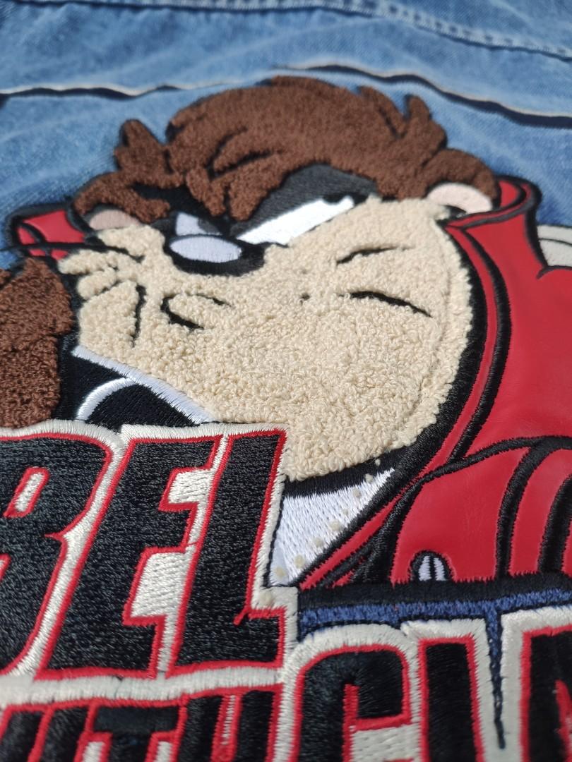 Vintage '97 Warner Bros Taz Rebel With Claws Looney Tunes Denim Jacket ...