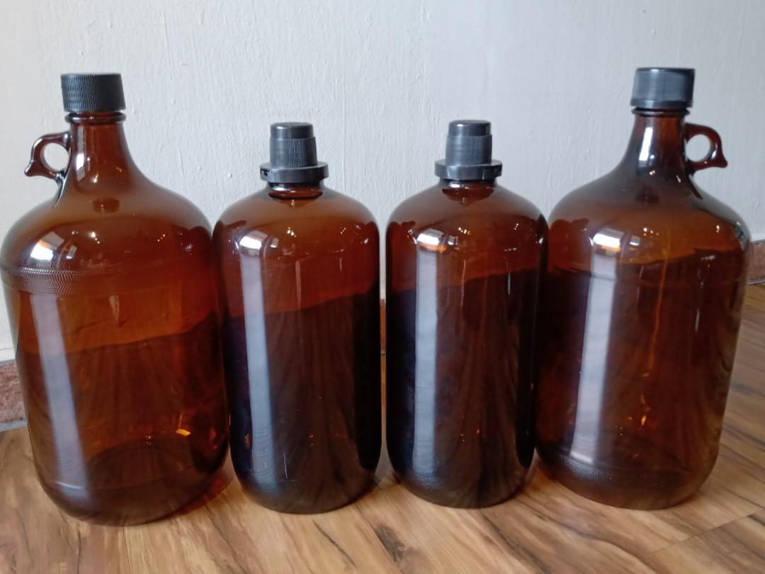 Vintage amber chemical bottle, Furniture & Home Living, Home Decor ...