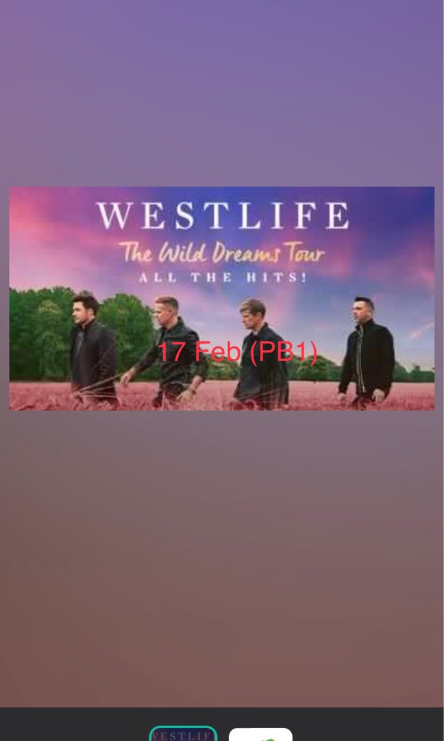 PB1 Row 13 : Westlife The Wild Dreams Tour concert on 17 Feb 2023 ...