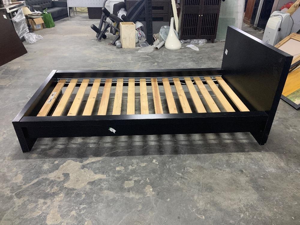Wooden Super Single Size Bed Frame Black Colour / Rangka Katil Saiz ...