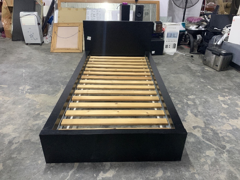 Wooden Super Single Size Bed Frame Black Colour / Rangka Katil Saiz ...