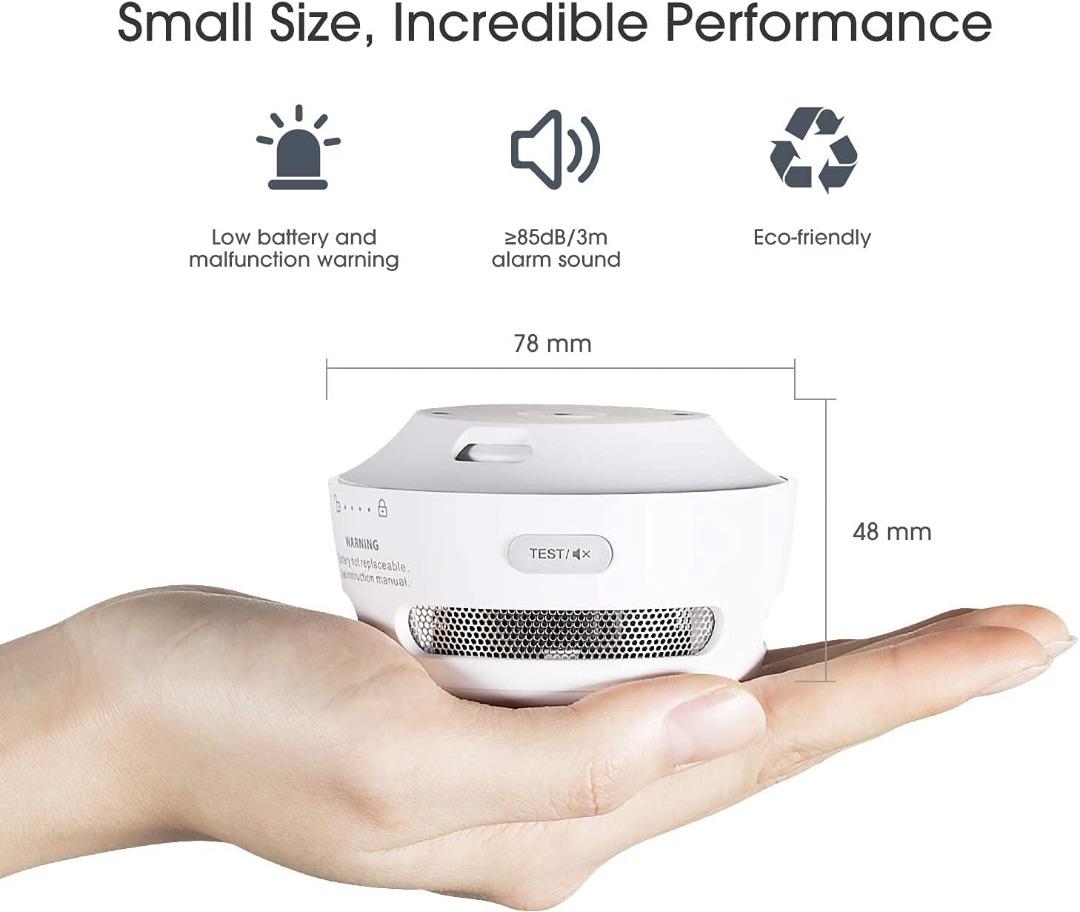 X-Sense Smoke Alarms for Home, 10-Year Battery Mini Smoke Alarm, Fire ...