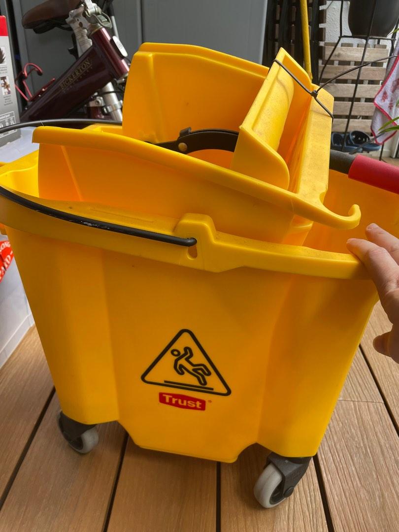 Yellow Mop Bucket with Side, Furniture & Home Living, Cleaning ...
