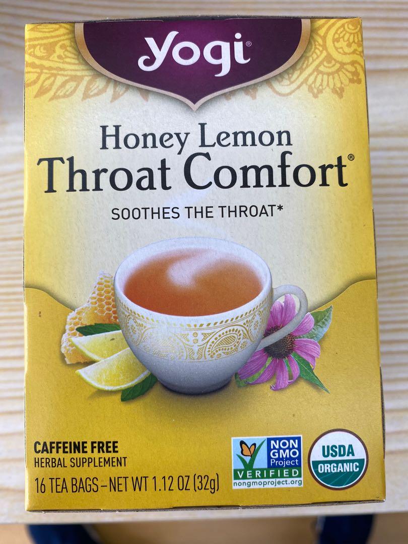 Yogi 有機潤喉茶（蜜糖檸檬味) honey lemon throat comfort tea 16 tea bags, 嘢食 & 嘢飲 ...