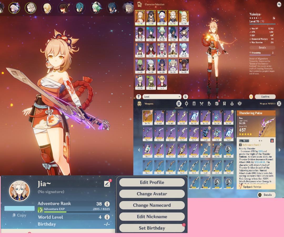 YOIMIYA + SIG WEAPON + CYNO + ALBEDO + QIQI / UNSET BDAY / 65 FRAGILE ...