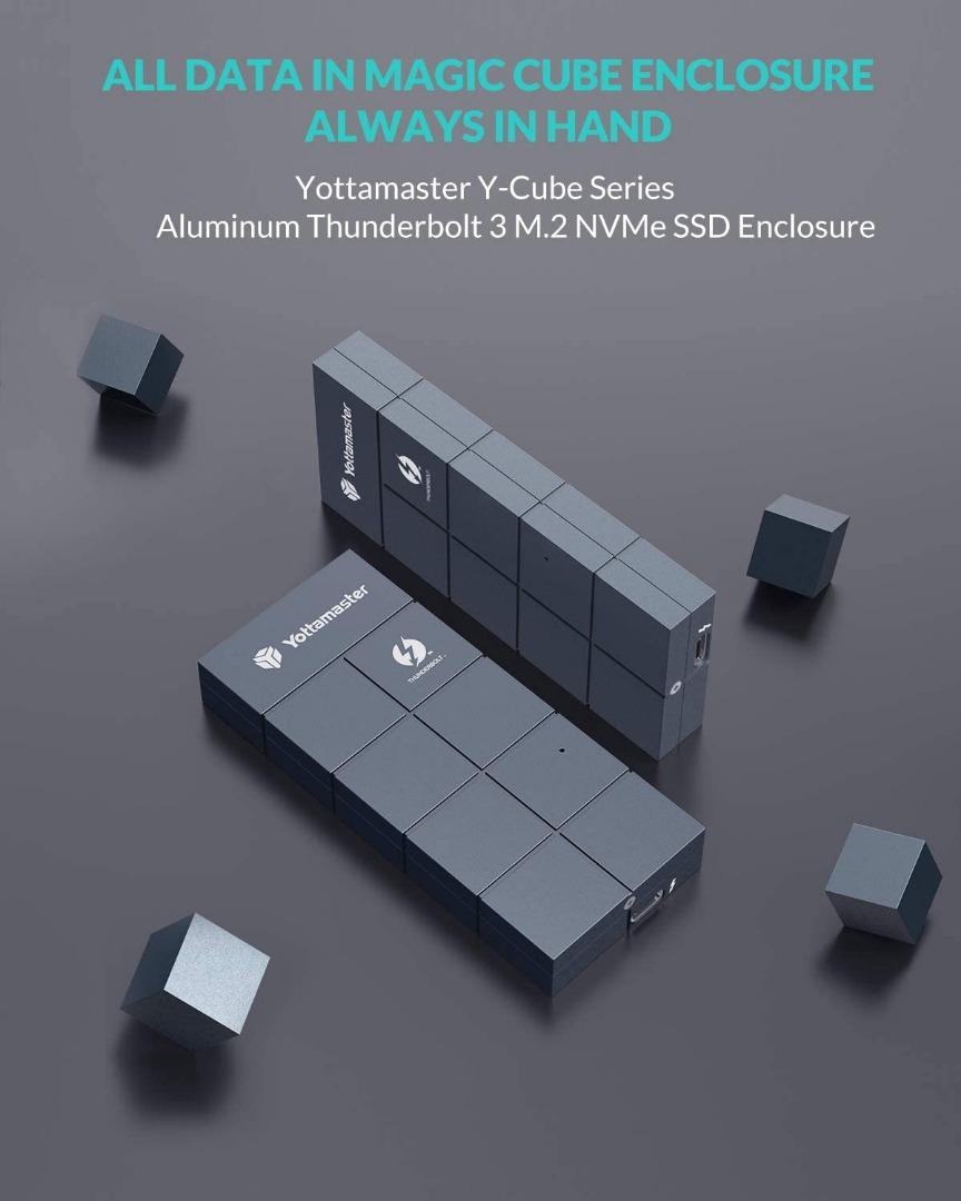 Yottamaster Thunderbolt 3 (40Gbps) M.2 NVMe SSD Enclosure, PCI-E 3.0 X4 ...