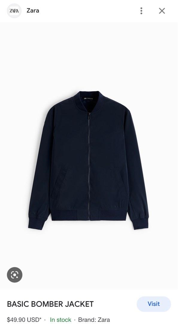 Zara Men Basic Bomber Jacket, Men's Fashion, Coats, Jackets and Outerwear on Carousell