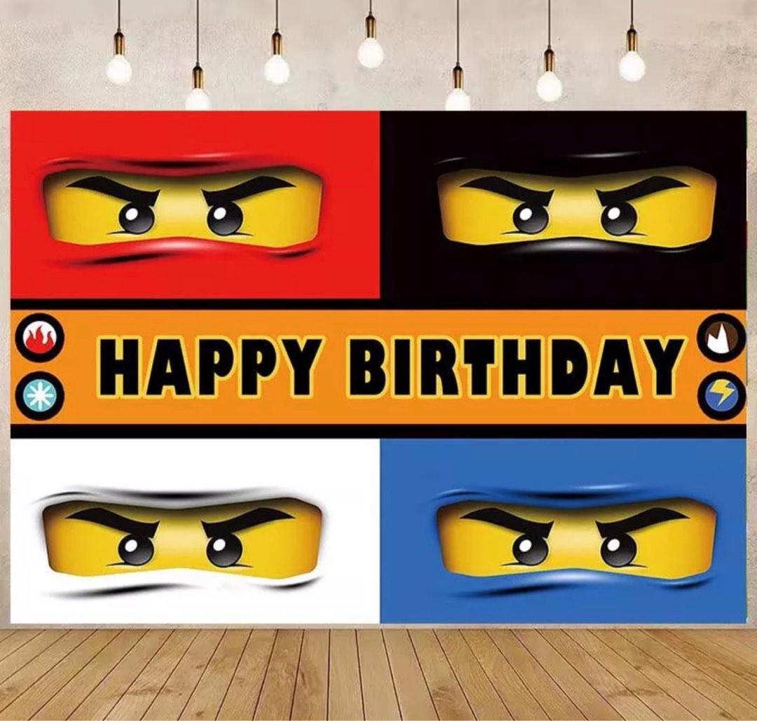 150x100cm Ninjago Happy Birthday Ninja Backdrop Photography Vinyl ...