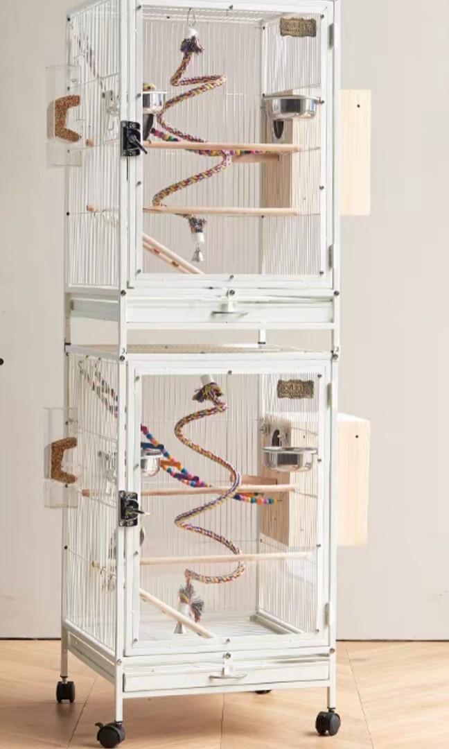 2 tier parrot cage. Bird Cage,with Front Acrylic Panel. Includes ...