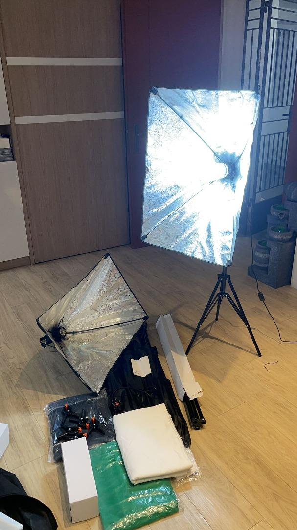 3600) ESDDI Photo Video Studio Backdrop Stand & Lighting Kit, 8.5x10ft ...