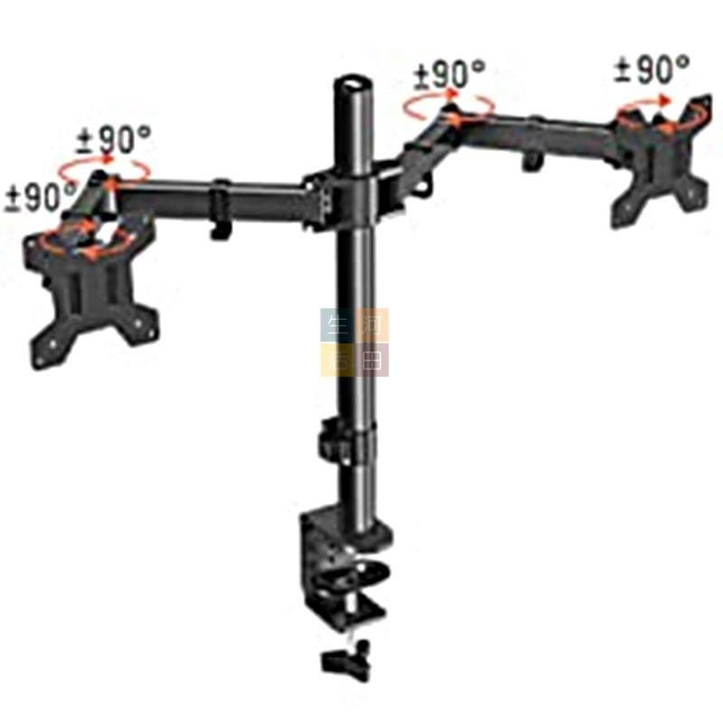 360° rotatable dual-screen monitor stand/17-27 inch desktop clamp-type ...