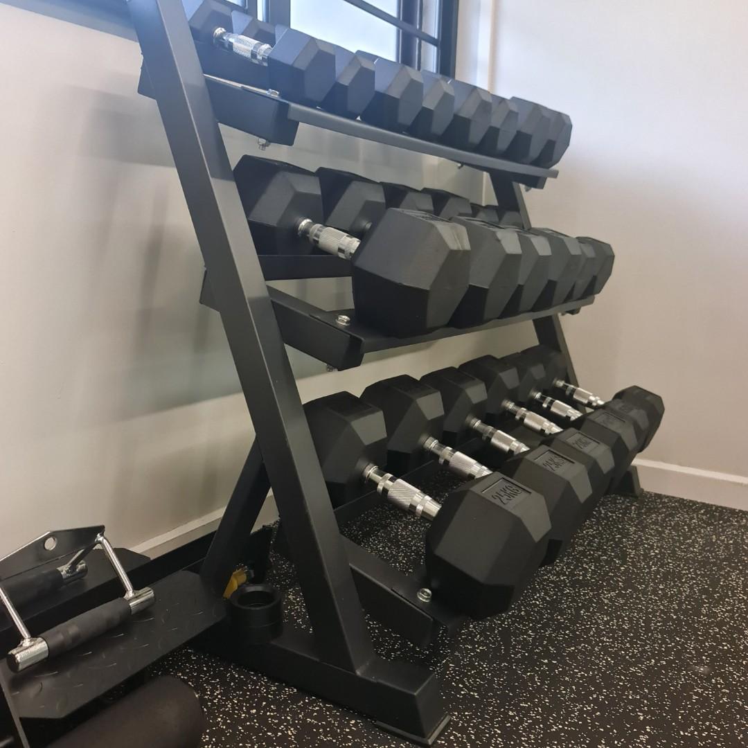 BNIB INSTOCK 3 Tier Dumbell Gym Rack ( Dumbbells Sold Separately ...