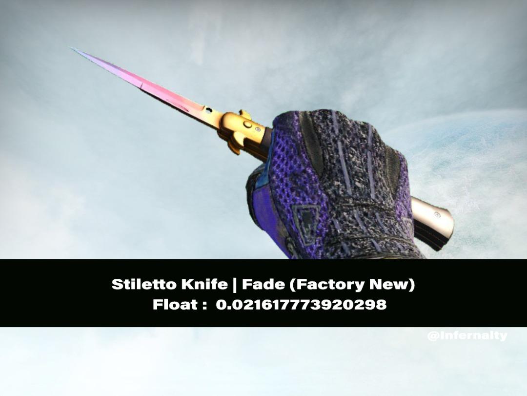 (98% FADE) Stiletto Knife Fade FN CSGO SKINS KNIVES, Video Gaming ...
