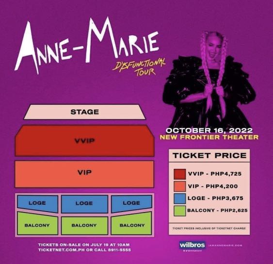 Anne-Marie concert ticket, Tickets & Vouchers, Event Tickets on Carousell