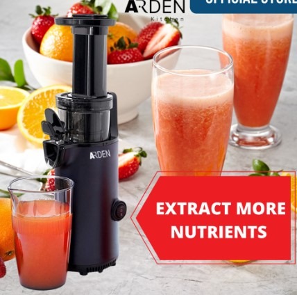 Arden Cold Press Slow Juicer Easy to Clean, Pulp Measuring Cup, Less ...
