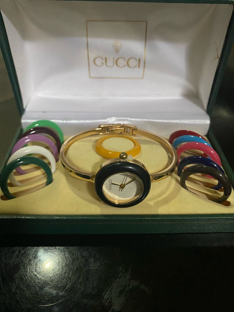 Auth Gucci Bangle Interchangeable Bezel, Women's Fashion, Watches ...