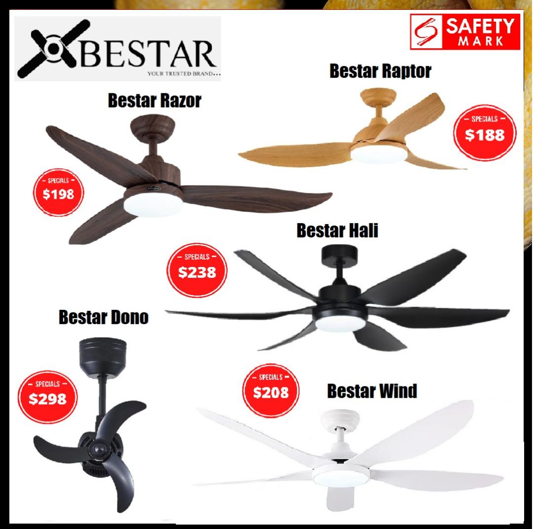 Bestar Ceiling Fans // Razor // Raptor // Hali // Wind // Dino ...