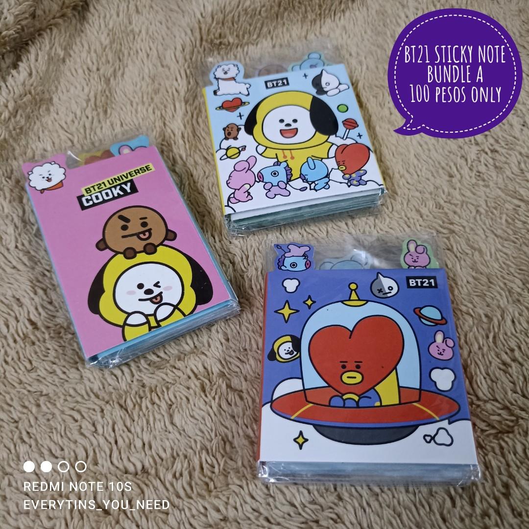 BT21 STICKY NOTE AND LANYARD, Hobbies & Toys, Stationary & Craft ...