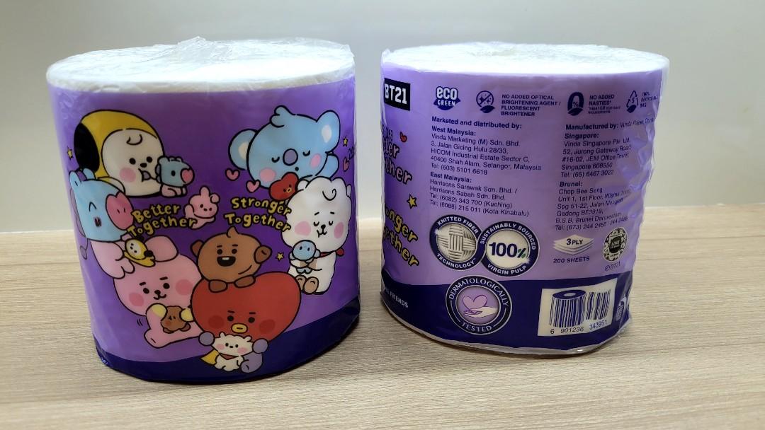 BTS BT21 Vinda Prestige Bathroom Tissue 3 ply, Hobbies & Toys ...