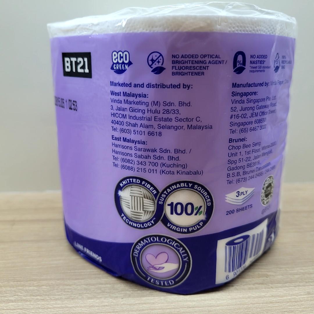 BTS BT21 Vinda Prestige Bathroom Tissue 3 ply, Hobbies & Toys ...