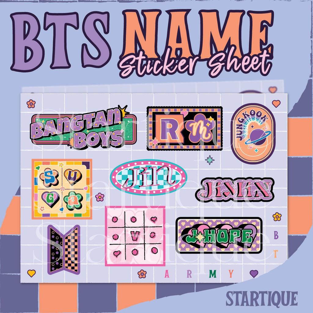 BTS NAME STICKER SHEET, Hobbies & Toys, Collectibles & Memorabilia, K ...