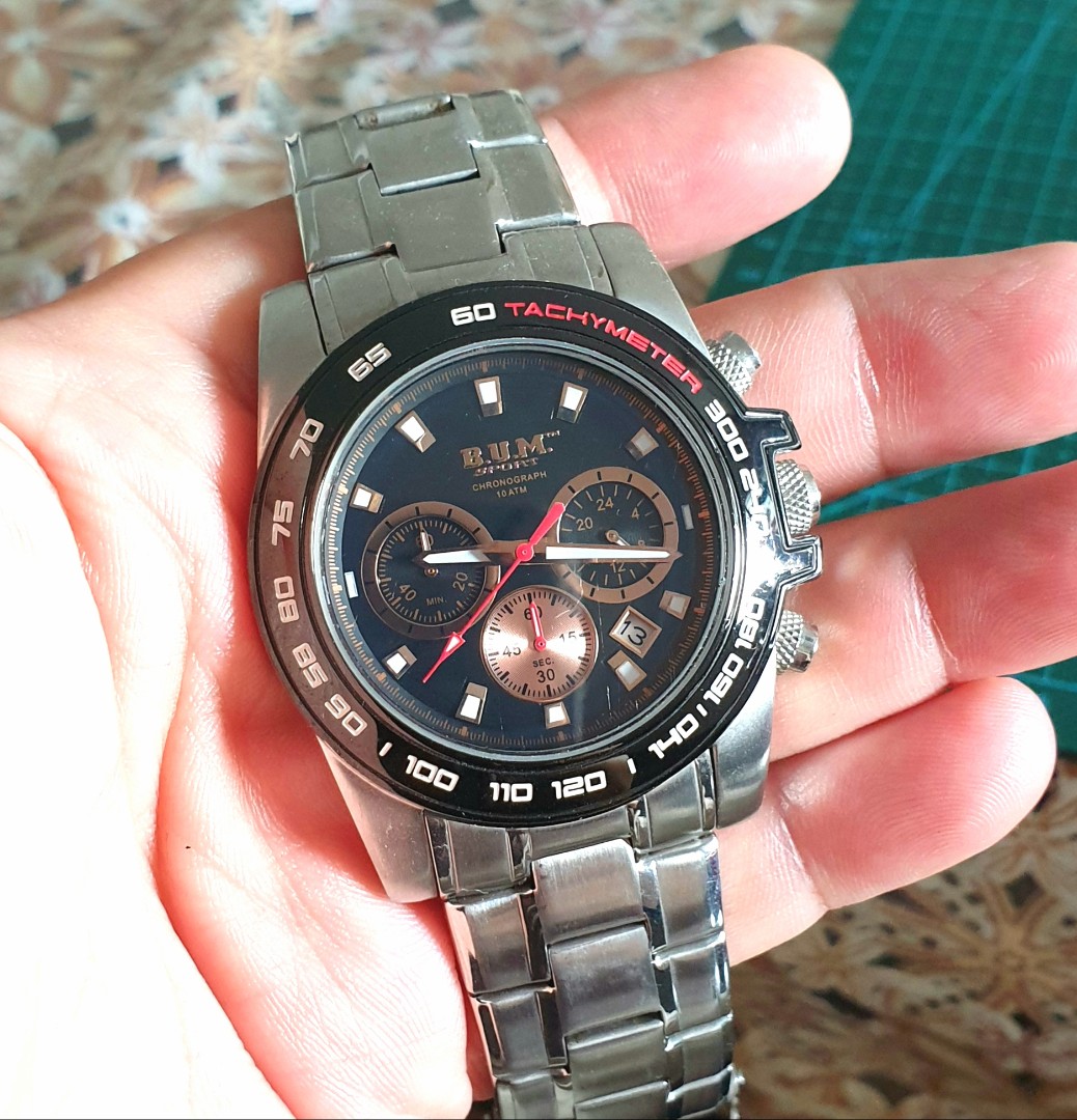 BUM chronograph men quartz watch, 43mm diameter, Luxury, Watches on ...