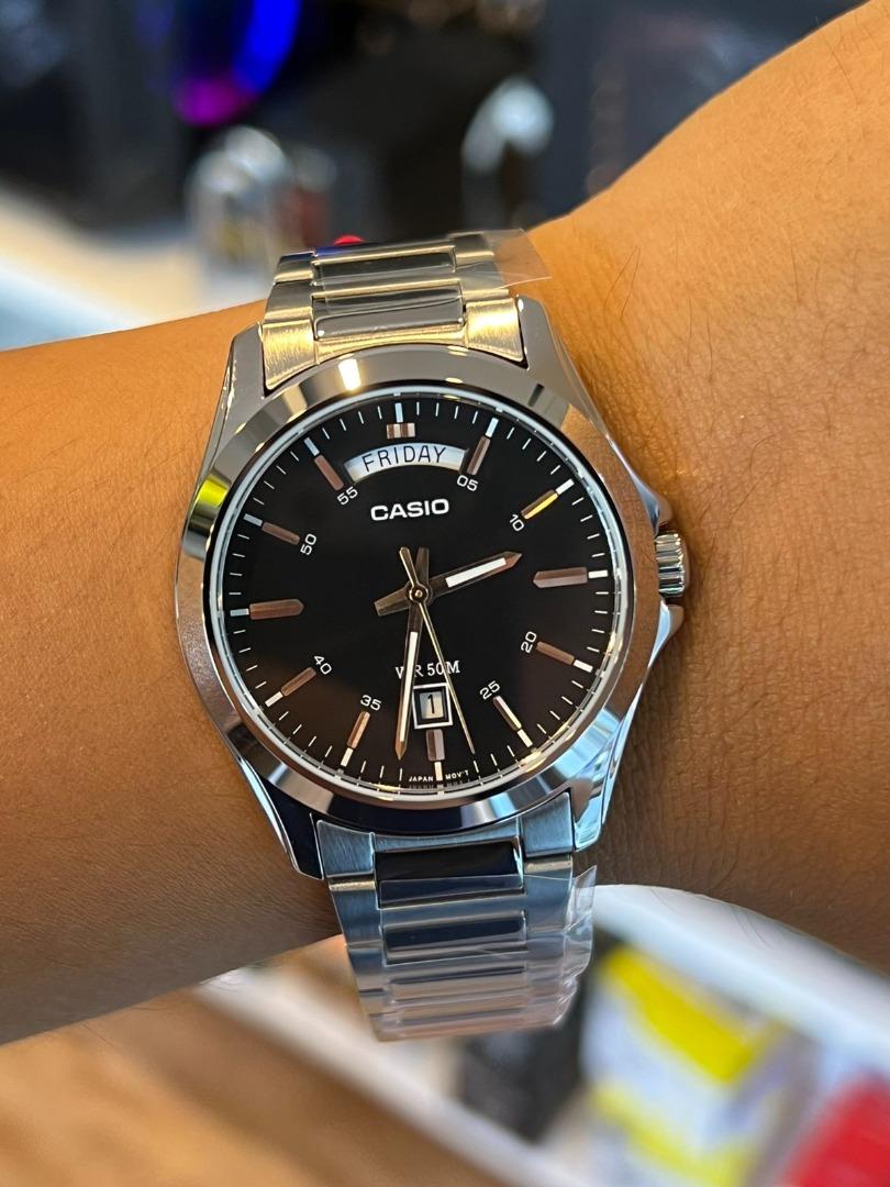 Casio Analog Day Date Stainless Steel Mens Watch Mtp 1370d 1a2 Mens Fashion Watches