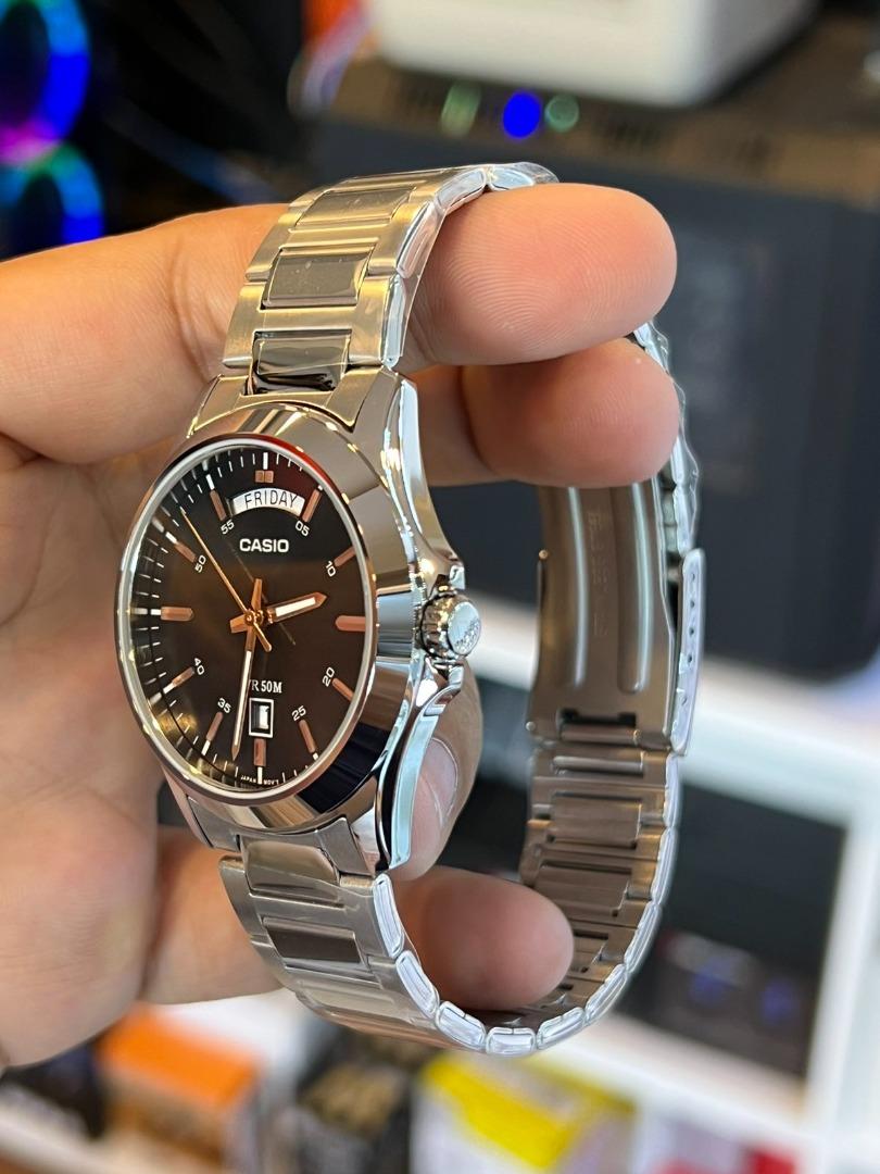 Casio Analog Day Date Stainless Steel Mens Watch Mtp 1370d 1a2 Mens Fashion Watches