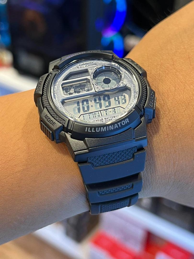 CASIO World Time Digital Resin Band Unisex Watch AE-1000W-7AV, Men's Fashion, Watches ...