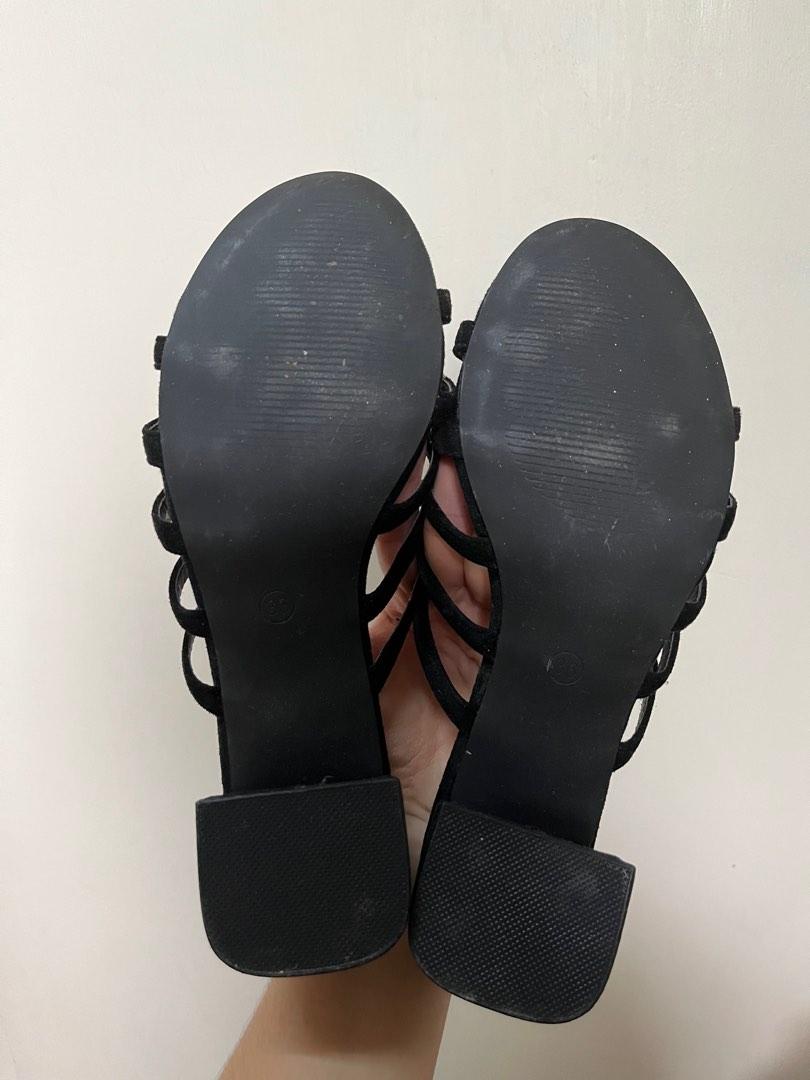 CLN 2 Inch Velvet Suede Mule Block Heeled Sandals, Women's Fashion ...