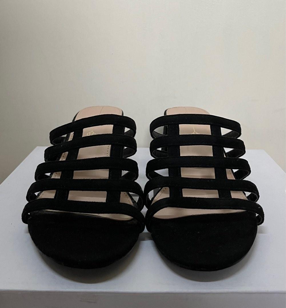 CLN 2 Inch Velvet Suede Mule Block Heeled Sandals, Women's Fashion ...