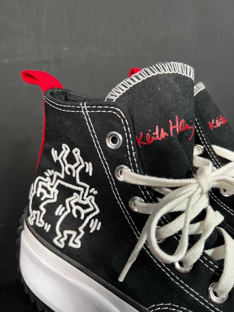 CONVERSE RUN STAR HIKE HIGH KEITH HARING BLACK WHITE RED ORIGINAL - 38 ...
