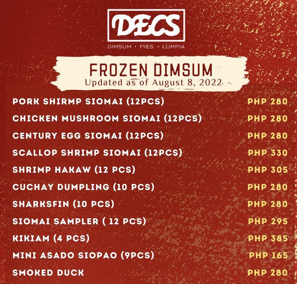 DECS Frozen Dimsum Siomai Hakaw Dumpling Siopao, Food & Drinks, Local ...
