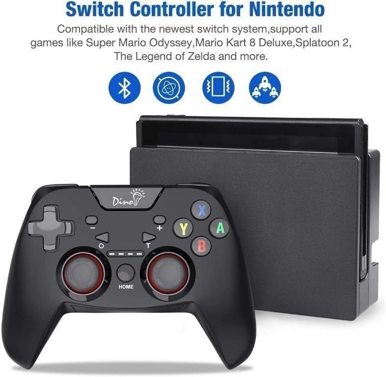 DINO Wireless Controller for Nintendo Switch Switch Lite, 6-Axis Somatosensory Control, Support ...