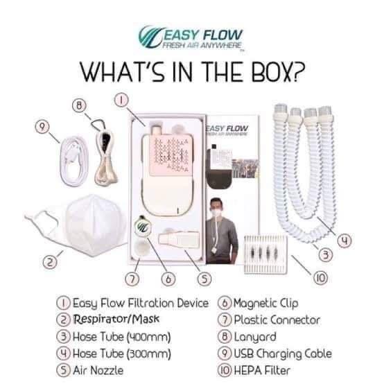 EASY FLOW Personal Air Filter, Health & Nutrition, Face Masks & Face ...